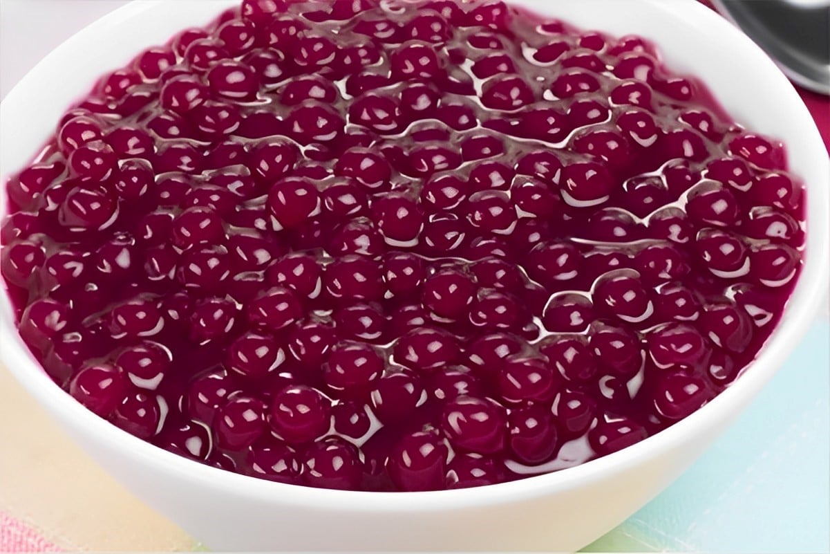 Sagu com suco de uva fica com o mesmo gosto do tradicional só que mais ...