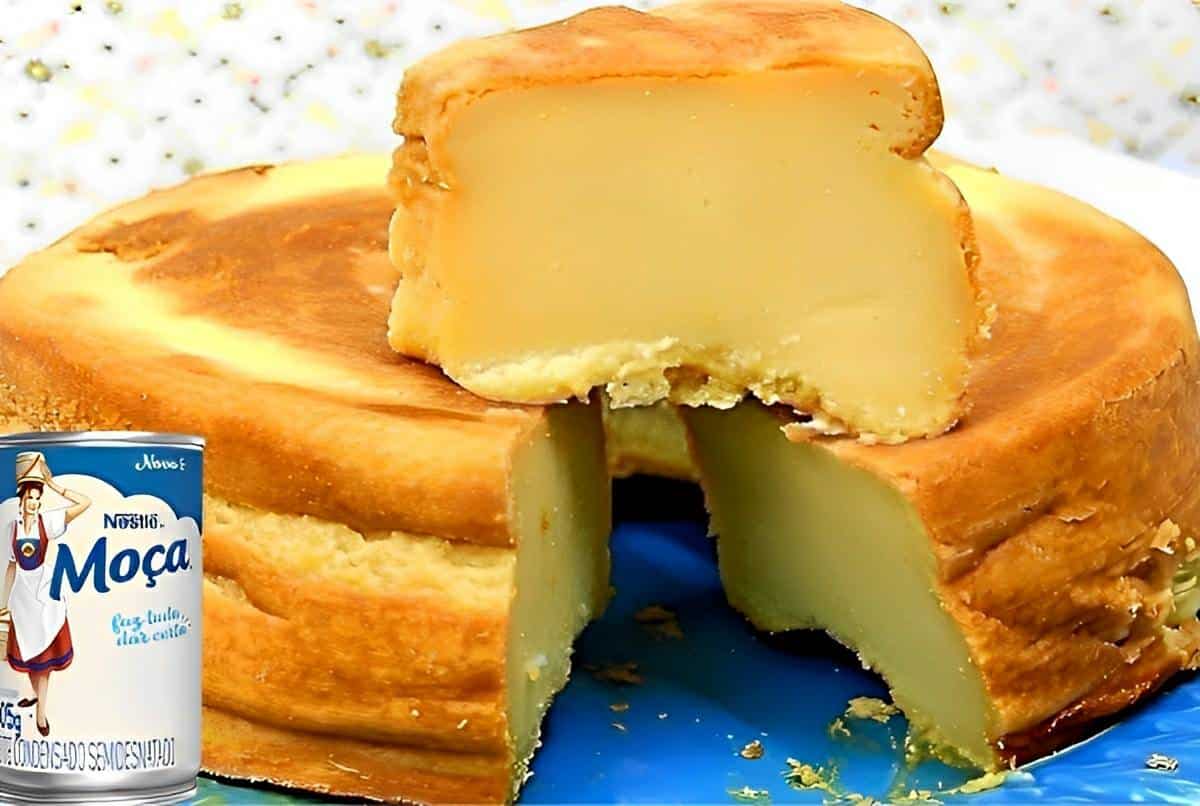 Bolo de Leite Moça cremoso parece um pudim simples e rápido de preparar