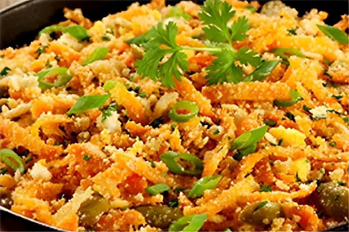 Farofa de cenoura rápida prática e perfeita para servir como ...