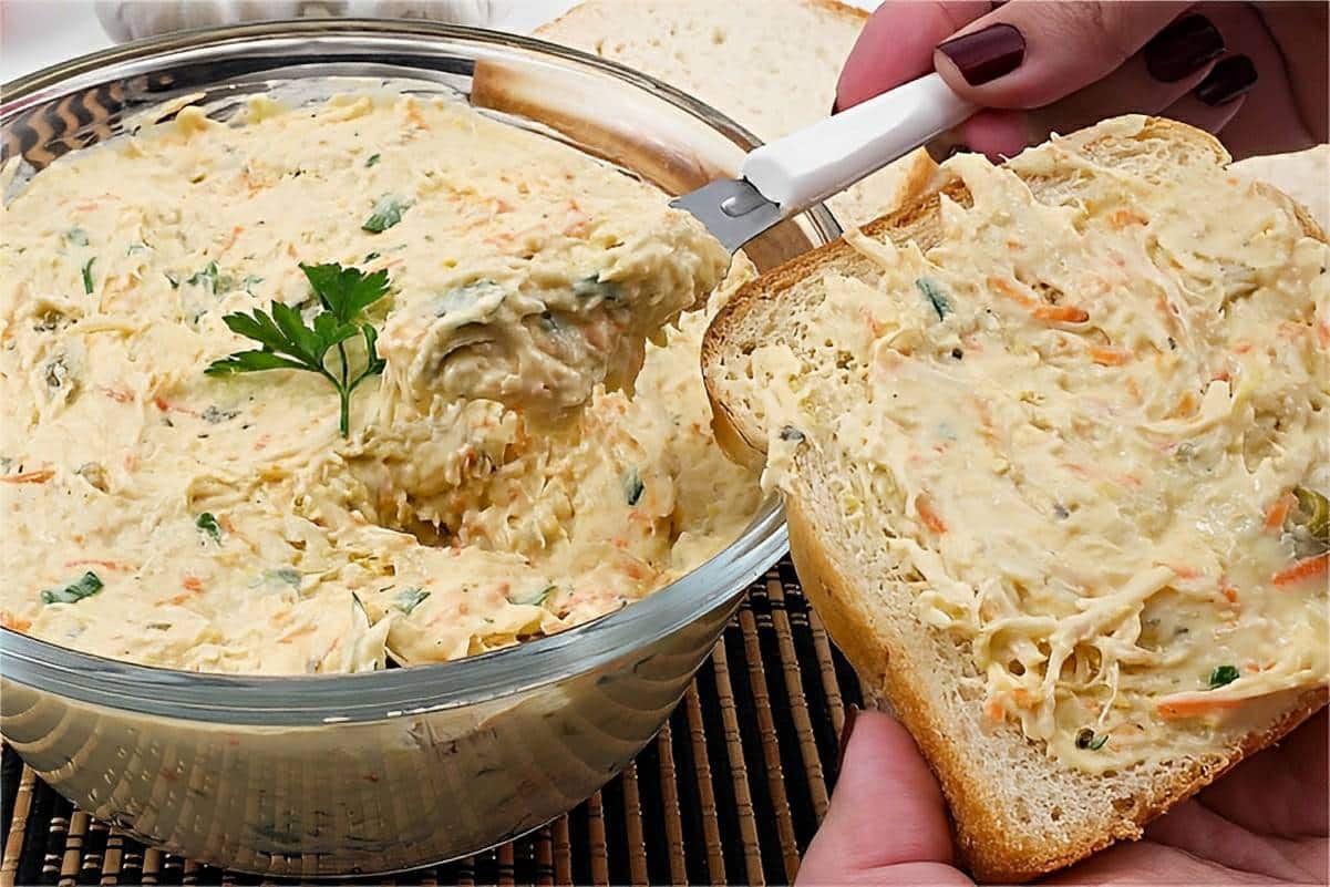 Patê de frango rápido prático e perfeito para fazer sanduíche natural