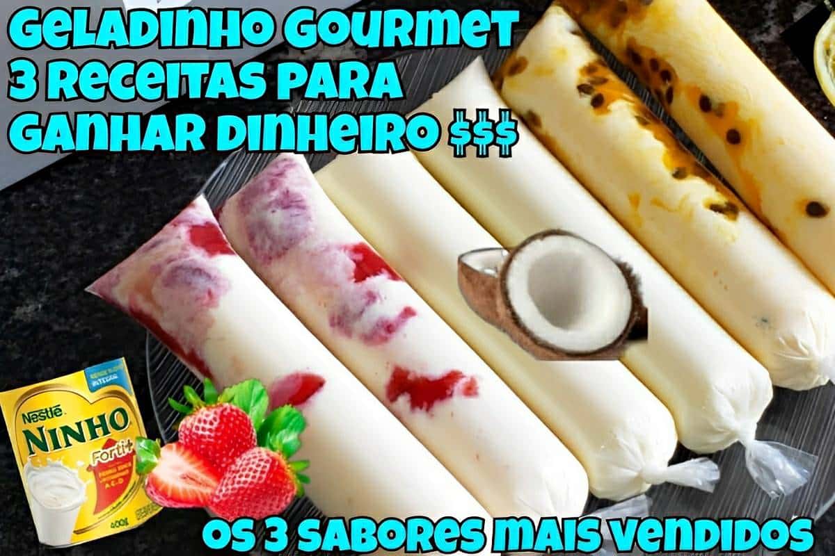 Geladinho dindim ou sacolé gourmet para fazer vender e ganhar um ...