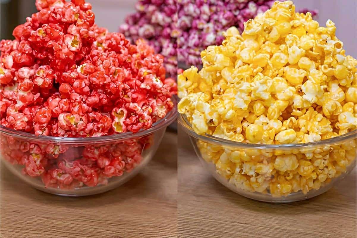 Pipoca doce colorida feita com suco em pó uma receita incrível que as ...