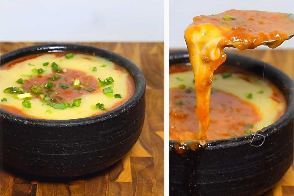Angu à baiana feito com molho à bolonhesa e muçarela muito simples e ...