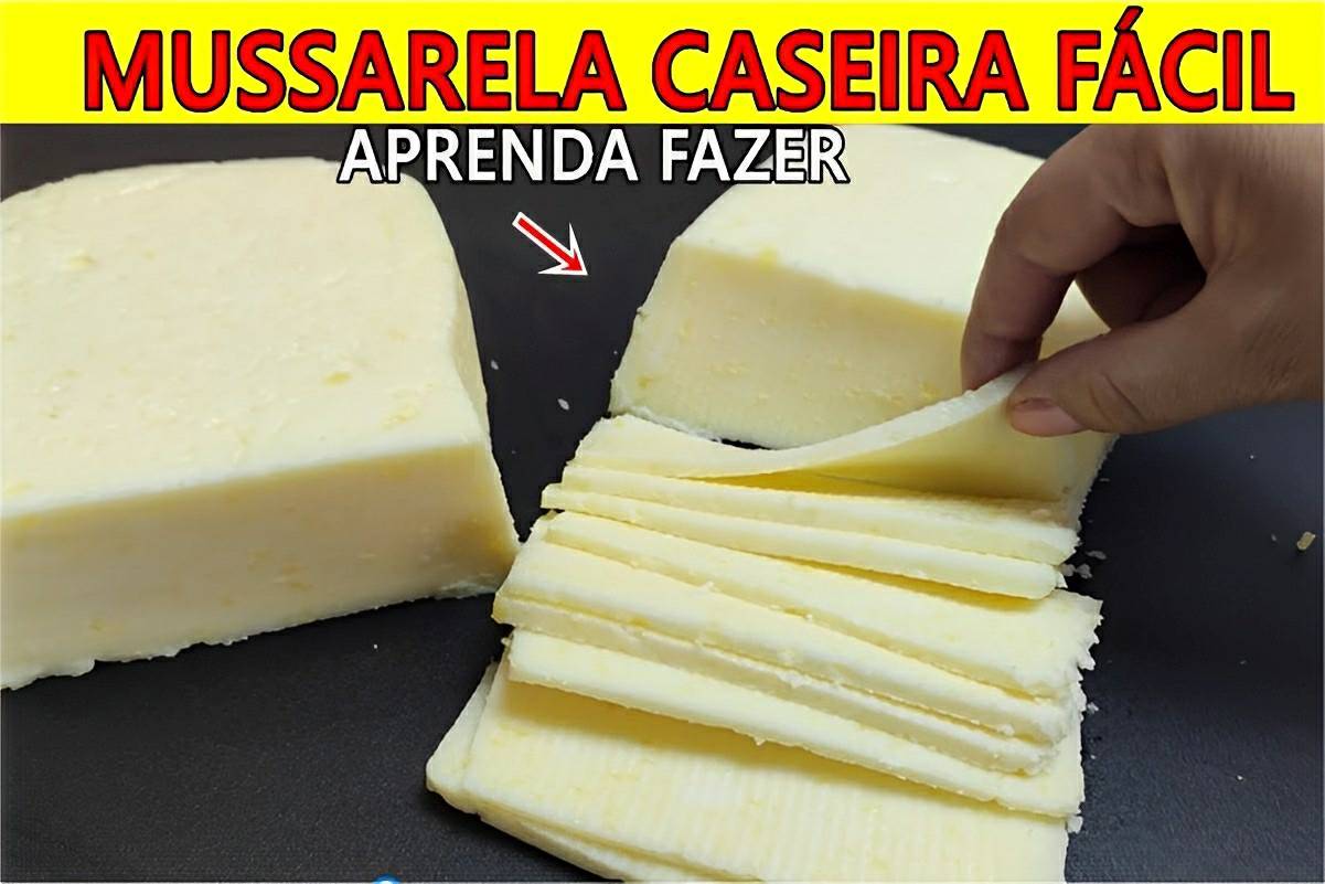Muçarela caseira fácil e que rende muito feita com ingredientes simples ...
