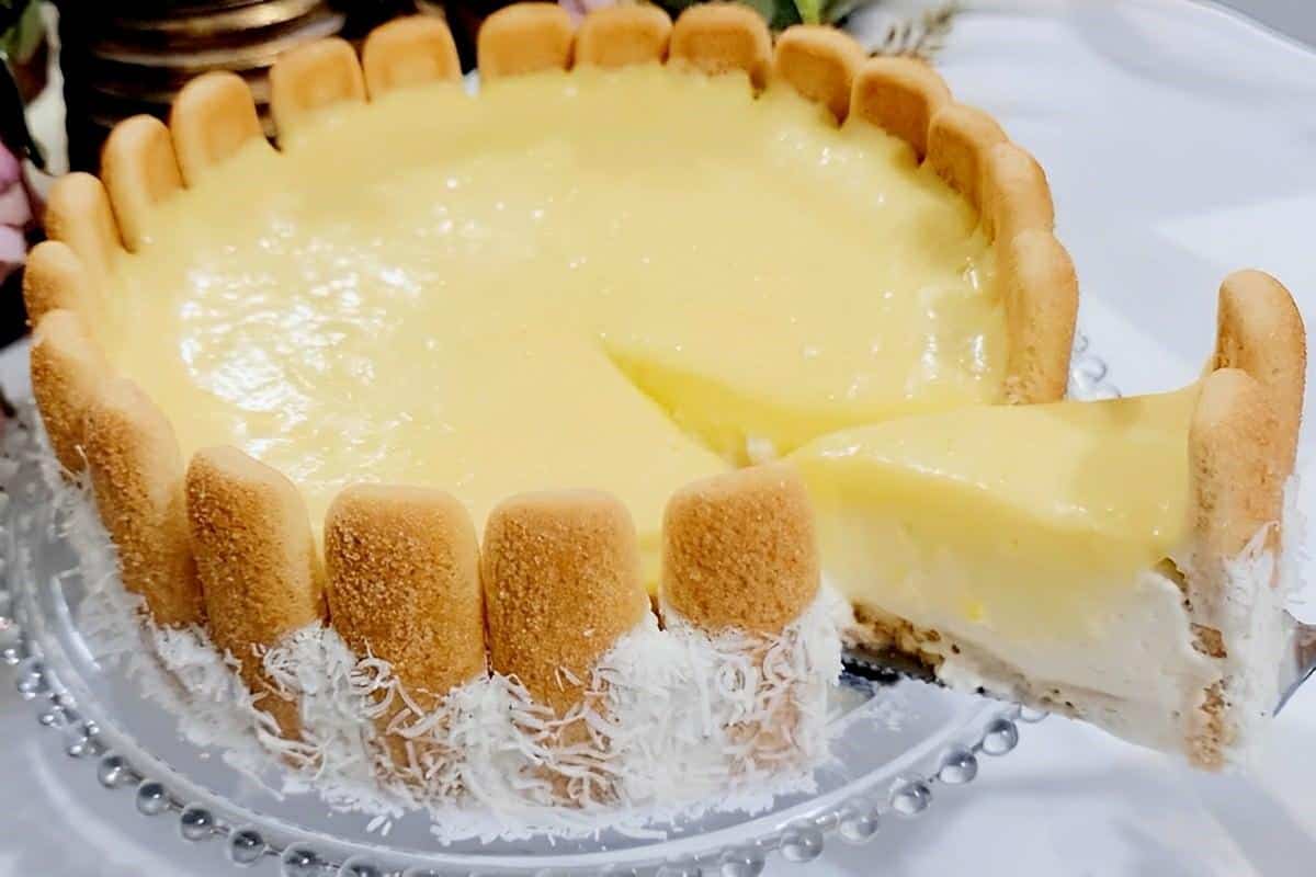 Torta de limão que não vai ao forno com massa de bolacha champagne ...