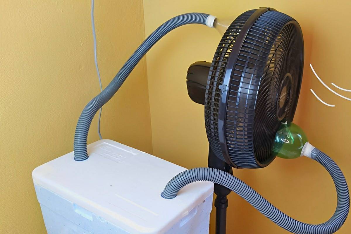 Fiz um ar condicionado caseiro potente usando ventilador e isopor que ...
