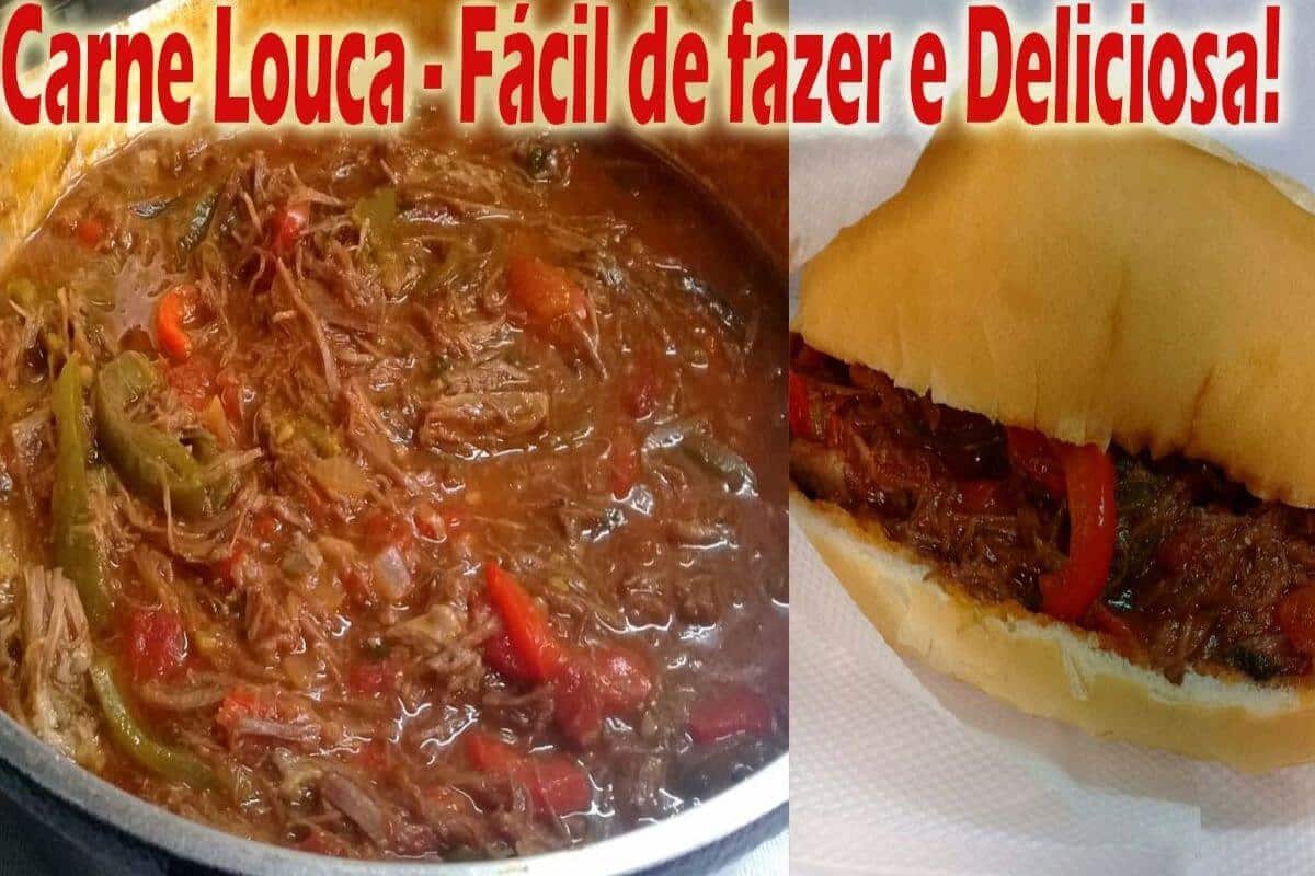 Carne louca a mais saborosa de todas sirva no pão francês e deixe todo ...