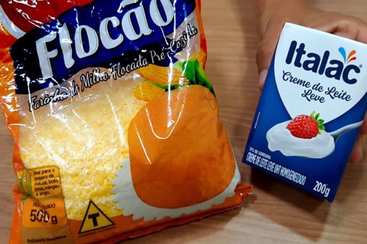 Não precisa colocar farinha de trigo nesse bolo de flocão delicioso e ...