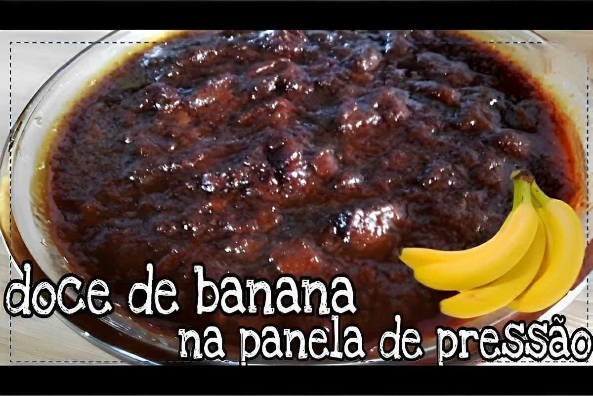 Doce de banana caseiro feito na panela de pressão com 2 ingredientes