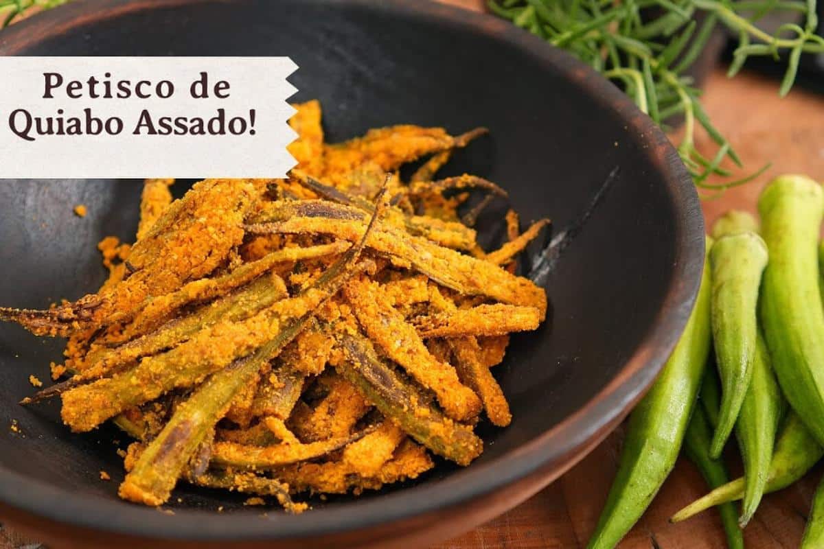 Petisco de quiabo assado que não dá para acreditar que fica tão gostoso