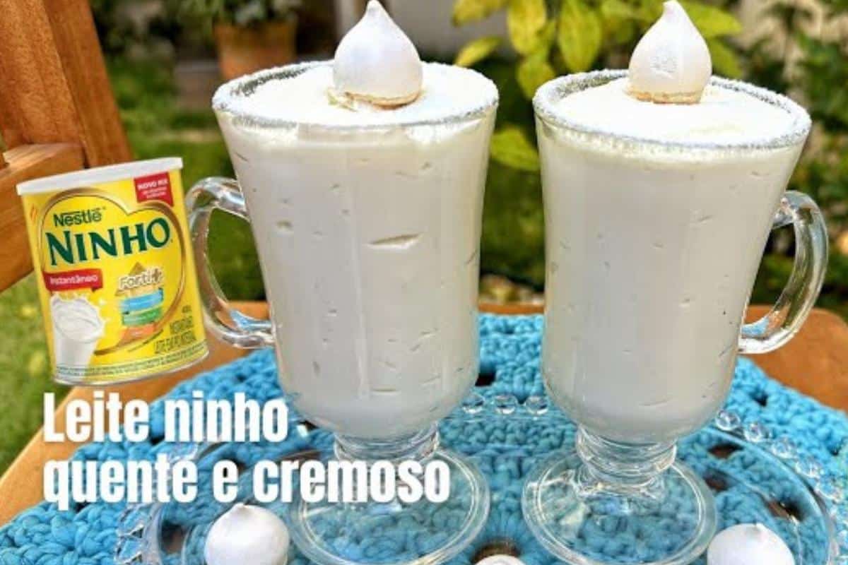 Leite quente cremoso com leite ninho fica incrível e muito gostoso