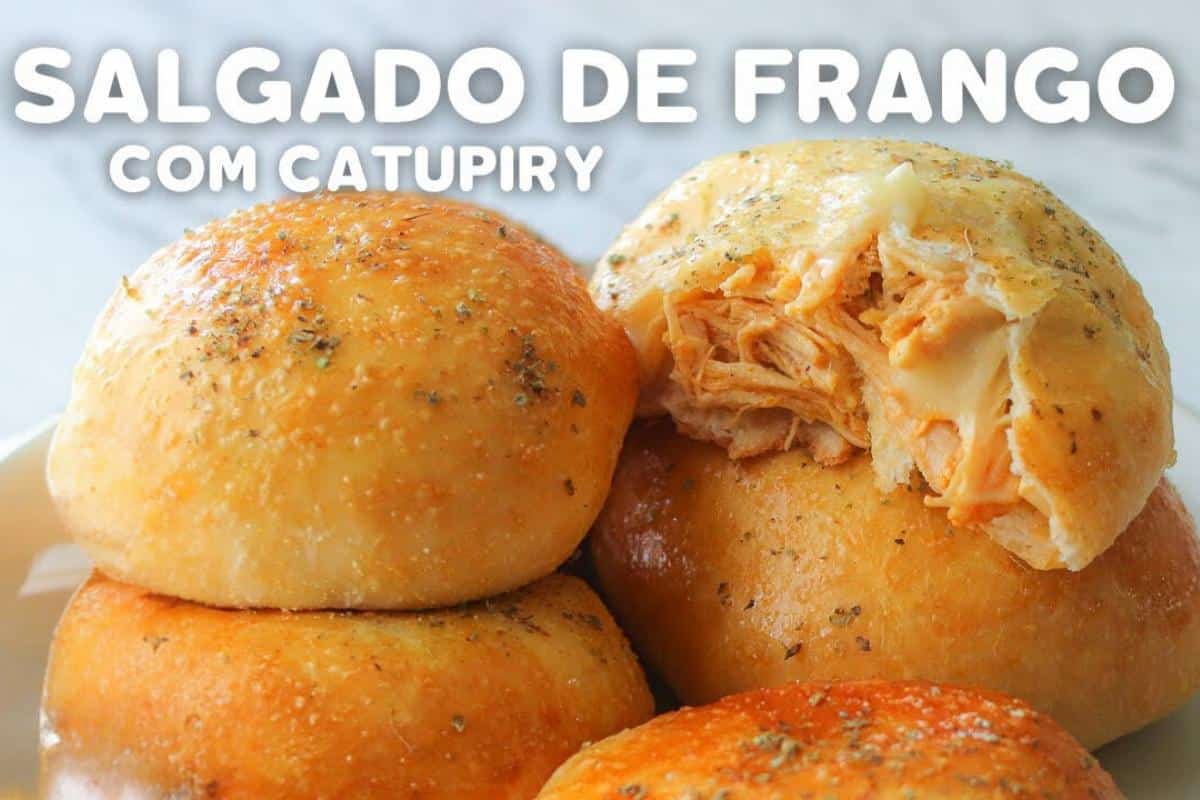 Receita de salgado de frango com catupiry com uma massa perfeita e macia