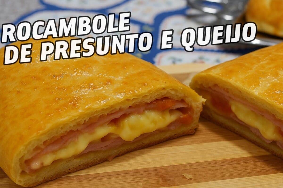 Rocambole de presunto e queijo molhadinho que pode ser congelado sem ...